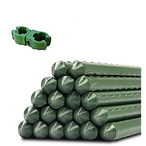 MTB Metal Garden Stakes 71 Inches, Steel Plant Stakes, Pack of 25, with Universal Buckles for DIY
