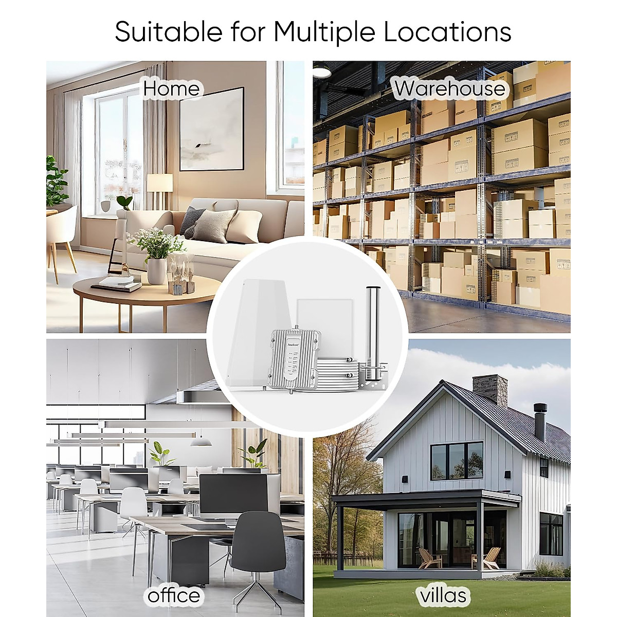 Amazboost Cell Phone Signal Booster for Home, Supports 5,000 SQ FT Area, All U.S. Carriers - Compatible with Verizon, AT&T, T-Mobile, Sprint & More-FCC Approved 5G 4G LTE 3G Cell Phone Booster