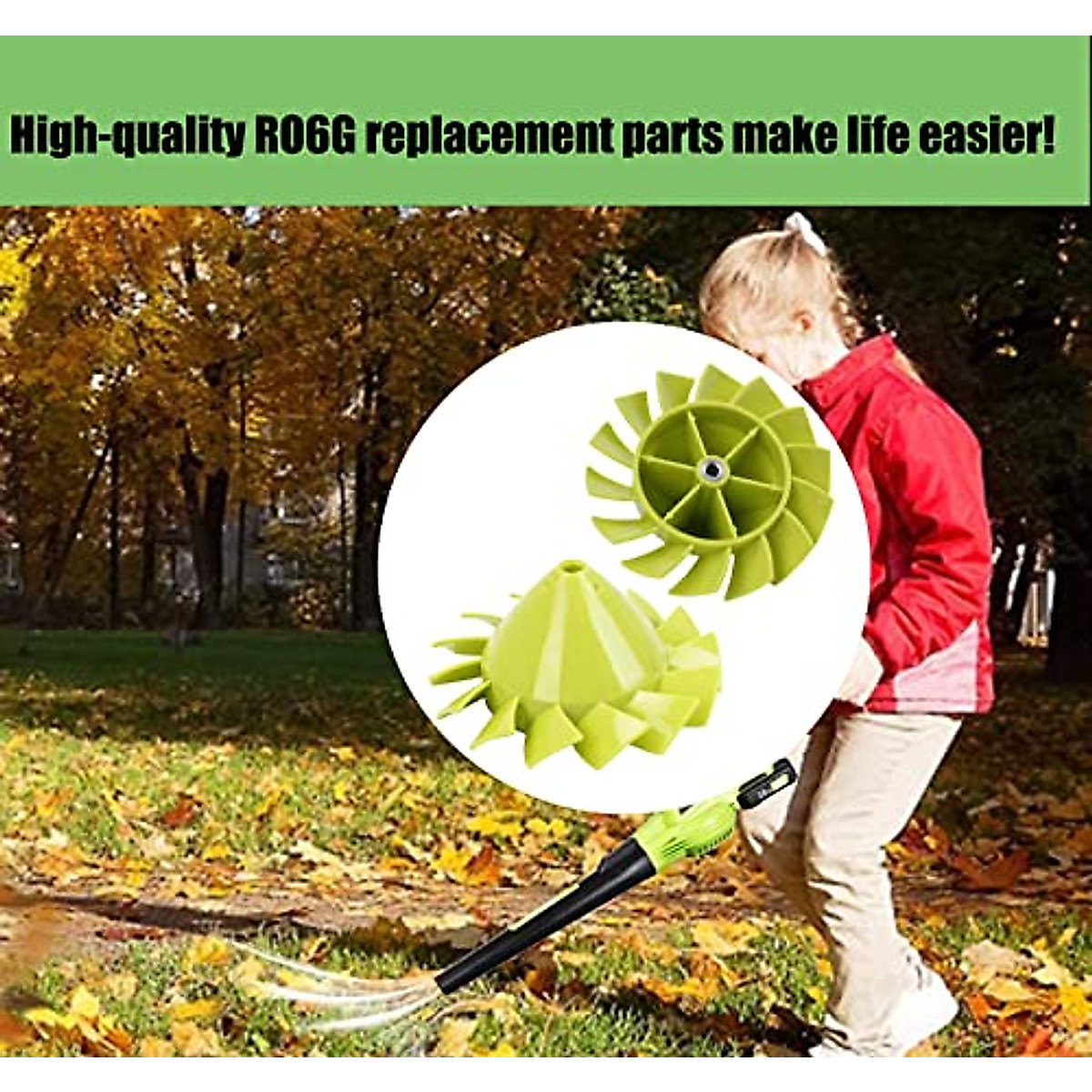 RO6G Blower Fan Blade 529437004 for Homelite/Ryobi 529437003 529437001 P2108 P21081 P21081VN P21081VNM （W/Insert Nut）- 1 Pack