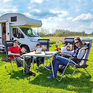 Leteuke Zero Gravity Chair, Oversized Padded Zero Gravity Recliner Lounge Chair with Removable Headrest & Tray, XL Patio Lounge Chair for Lawn, Yard, Outdoor Recliner Support 450 LBS, Gray+Blue