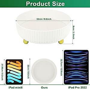 CGBE Lazy Susan Organizer, 360 Degree Rotating Makeup Organizer, Lazy Susan Round Turntable Storage Tray for Vanity Bathroom Countertop Kitchen Organized Makeup, Cosmetics, Condiment-White