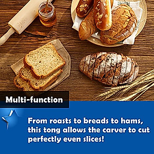 Stainless Steel Roast Beef Cutting Tongs Meat Bread Slicing Tong Onion Tomato Holder For Slicing Vegetable Fruits Cutting Kitchen Aid