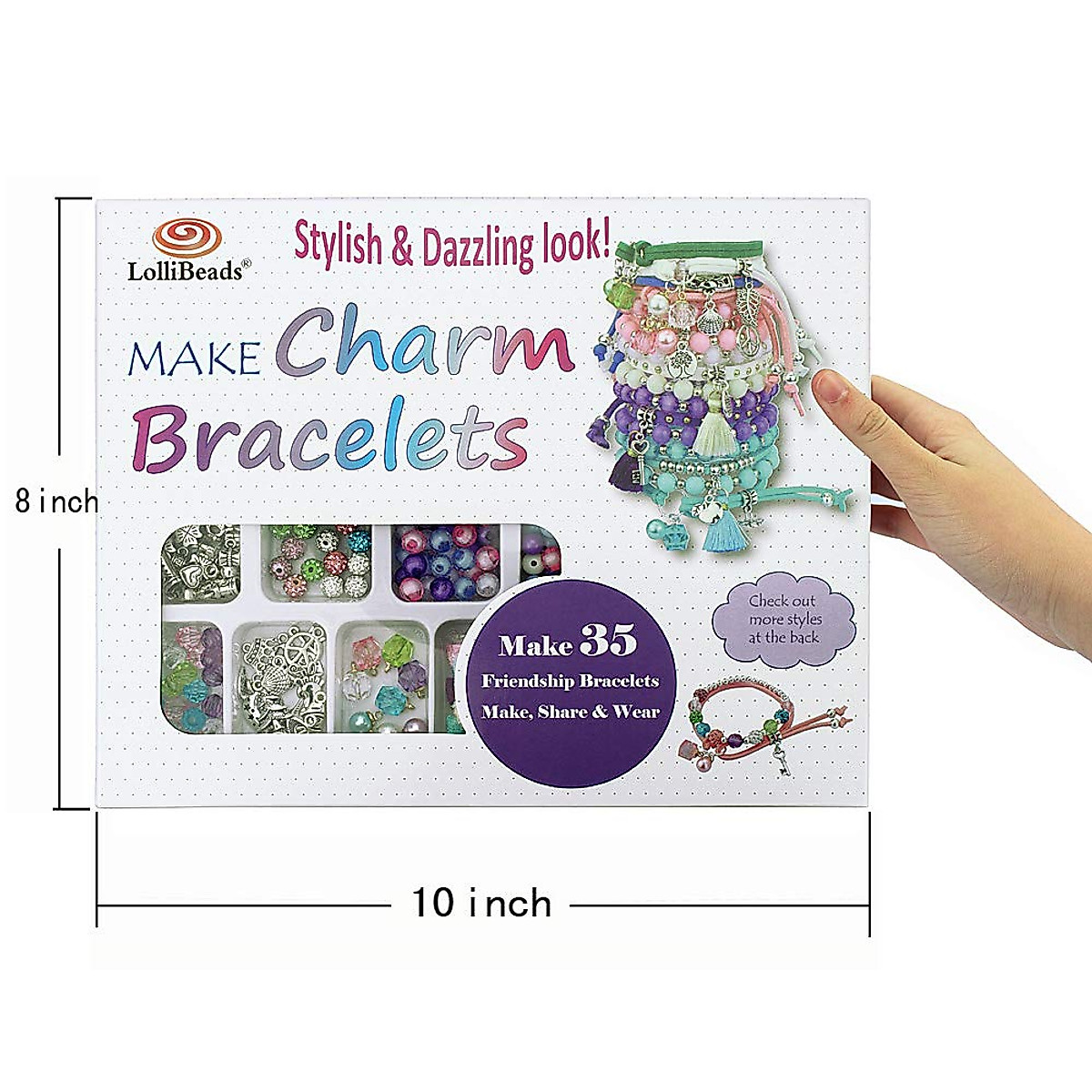 LolliBeads (TM) Make Charm Bracelets Kits 800 pcs Premium Bracelet Jewelry Making Kit Arts and Crafts for Girls Best Birthday/Christmas Gifts/Toys/DIY for Kids Friendship Bracelets Maker