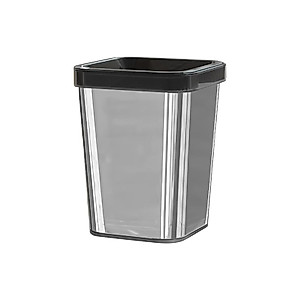 SWIFTIRON Titanium Crystal Trash can with Large Capacity for Bedroom Bathroom Home Office 9L Trash can(Silver，2PCS)