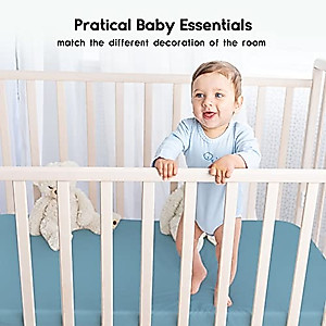 Yoofoss Baby Crib Sheets for Boys Girls, Fitted Crib Sheet 2 Pack for Standard Crib and Toddler Mattress, Super Soft Microfiber Baby Sheet 28x52x8in(Blue-Gray)