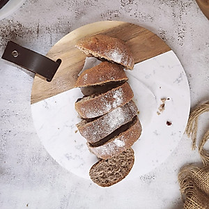 Resafy Acacia Wood Marble Cutting Board，Charcuterie Board Party Plate,Butcher Block Chopping Board Charcuterie Cheese Carving Serving,Suitable for Kitchen,Restaurants,Dining Room and Baking White