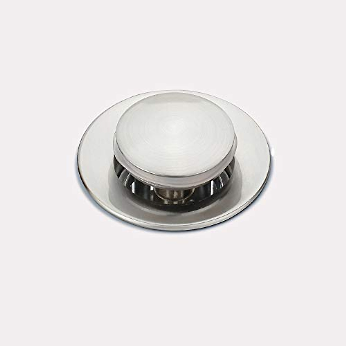 Vessel Sink Drain Stopper Without Overflow, Lavatory Bathroom Pop Up Drain, Brushed Nickel