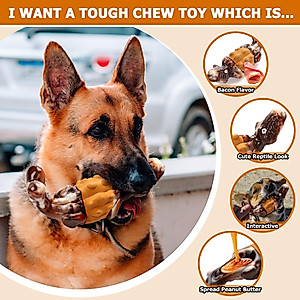 KGPERGU Dog Chew Toys for Aggressive Chewers Large/Medium Breed, Super Chewer Dog Toys, Indestructible Dog Toys, Rubber Dog Chew Toys, Tough Dog Toys to Keep Them Busy, Bacon Flavor
