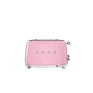 SMEG 2 Slice Toaster with Sandwich Rack Combo, Pink