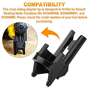 Vinyl Siding Adaptor Tip for Dewalt Roofing Nailer Cordless 20v DCN45RNB, DCN45RND1, DCN45RN -1 Pack