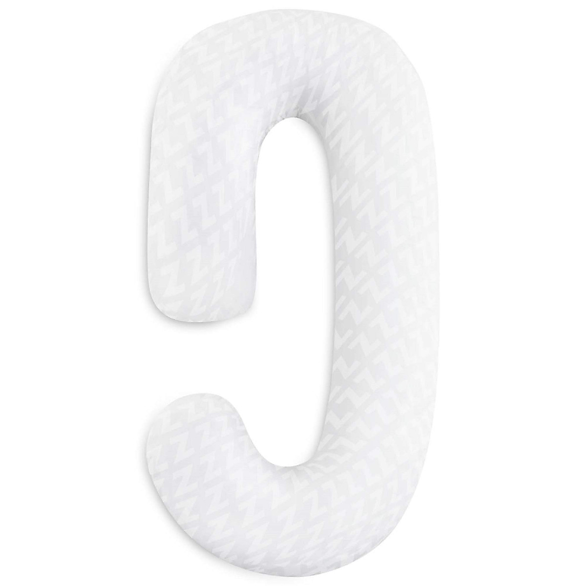 MALOUF Z Total Body C-Shape Pregnancy Wrap Around Ultra Supportive Sleeping Pillow, White