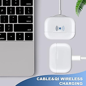 Wireless Charging Case Compatible with AirPods 3rd Generation Charging Case Replacement Charger Case Cover Compatible with Air Pods 3 Gen with Bluetooth Pairing Sync Button Quick-Pairing Button HCW