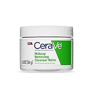 CeraVe Cleansing Balm | Hydrating Makeup Remover with Ceramides and Plant-based Jojoba Oil for Face Makeup | Non-Comedogenic Fragrance Free Non-Greasy Makeup Remover Balm for Sensitive Skin|1.3 Ounces