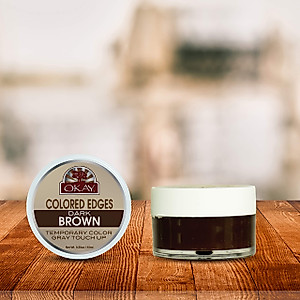 OKAY Colored Edges Dark Brown - Root Touch Up, Edge Control, Root Cover Up, Black Edge Gel, Gray Hair Cover Up for Women & Men, Hairline Coverage for Hair Loss, Thinning - 0.5 Oz (Pack of 1)