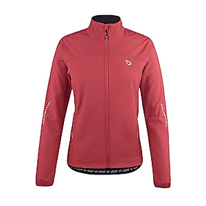 BALEAF Women's Cycling Jacket Windproof Thermal Winter Running Cold Weather Gear Waterproof Softshell Warm Rose Red Size XXL