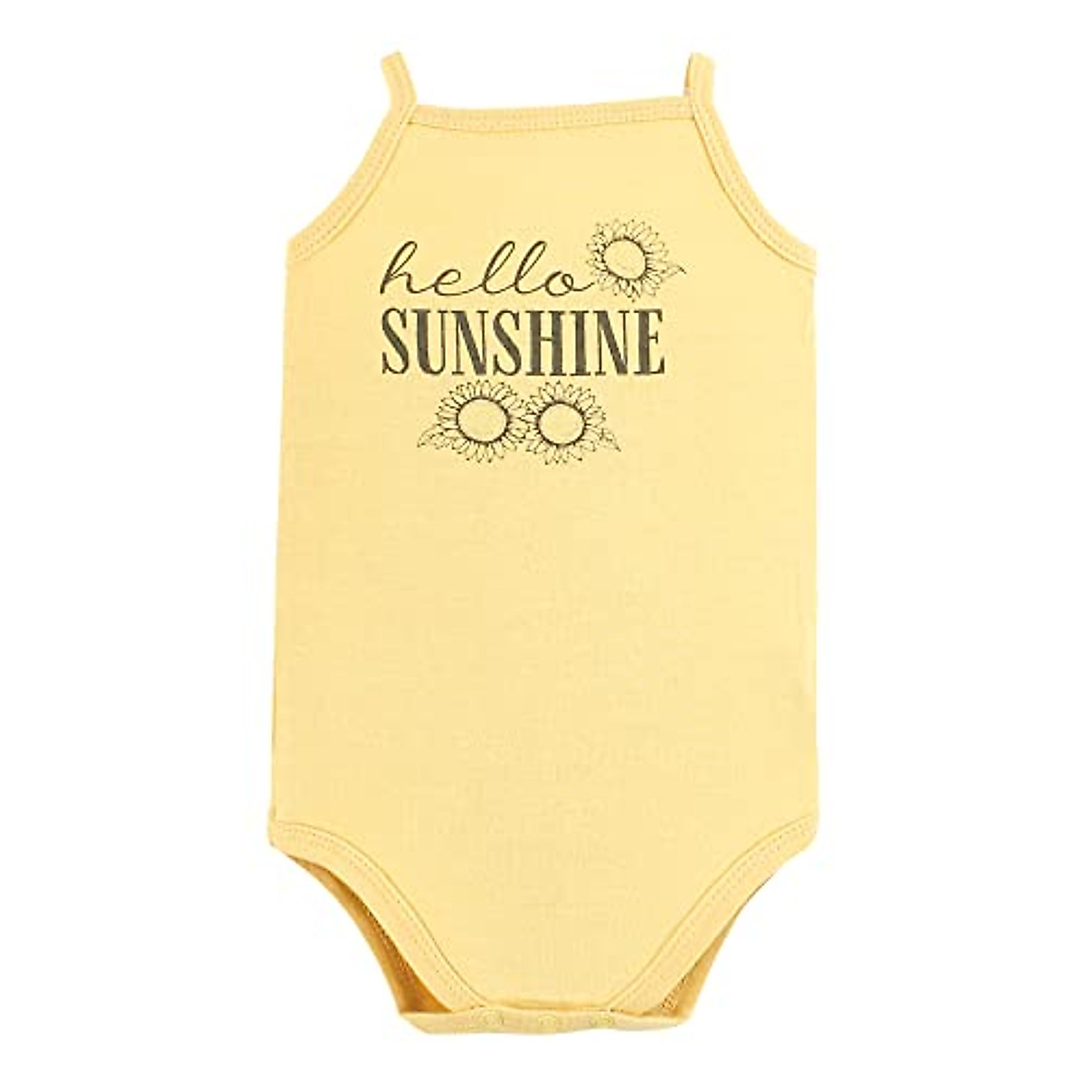 Hudson Baby Unisex Baby Cotton Sleeveless Bodysuits, Sunflower, 3-6 Months