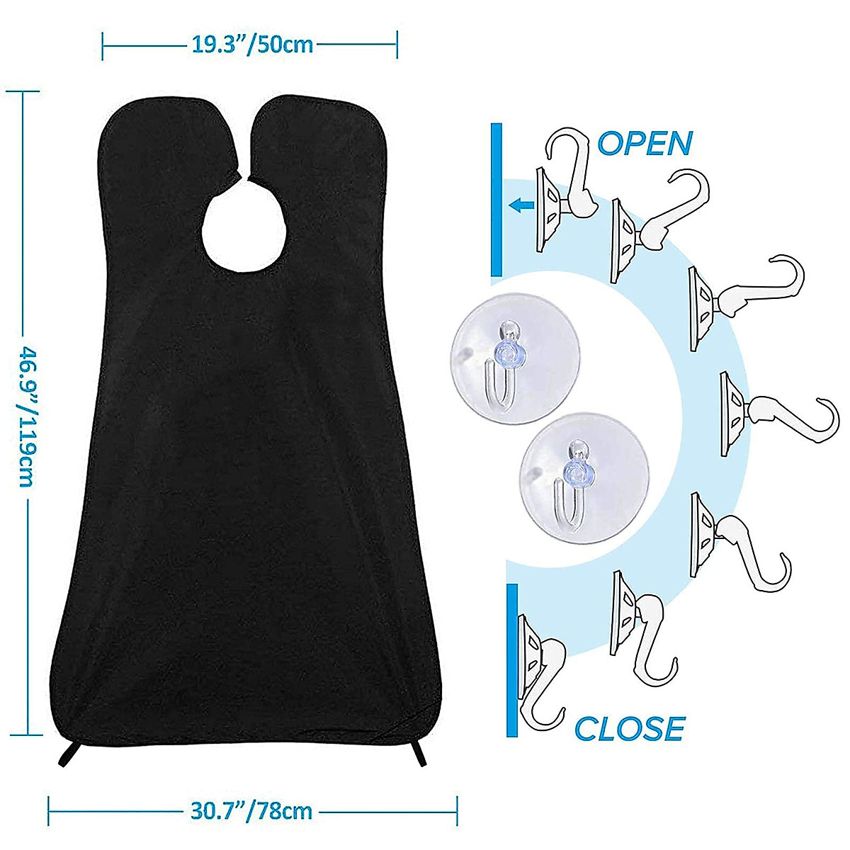 TecTake Beard Bib Apron, Mens Beard Hair Catcher for Shaving and Trimming, Non-Stick Beard Shave Cape, Grooming Accessories Tools & Gifts for Husband or Dad