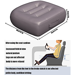 YITONGXXSUN Adult Booster Seat Cushion/Car Cushions for ShortPeople/Effectively Increase The Field of View by 12cm/4.7in,Back Fatigue Relief Chair Cushion Angle Lift Big Cushion/Grey