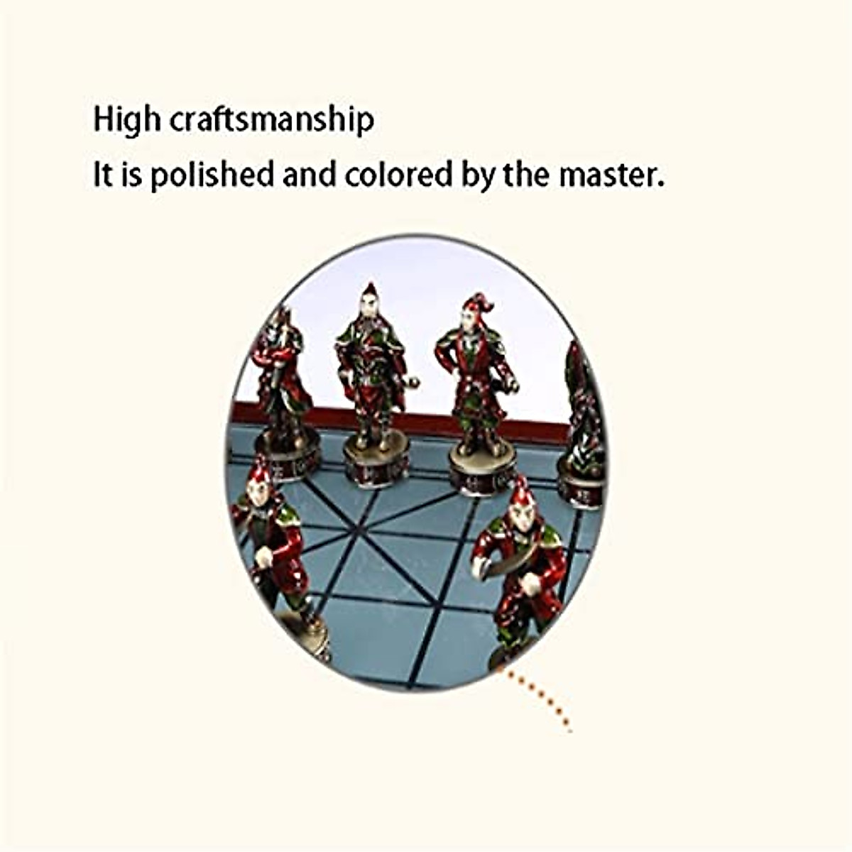 THPT Chess Chinese Creative Three-Dimensional Figure Solid Wood Ornaments Enamel Color Chess Board Parent-Child Set Gift Board Games (Color : White,Transparent,Brown)