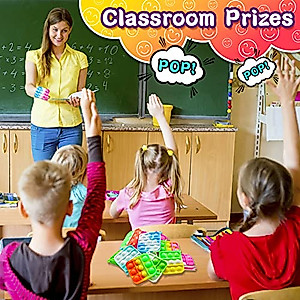 180 PCS Easter Egg Fillers,Mini Pop Keychain Party Favors for Kids, Fidget Toy Pack Bulk,Silicone Squeeze Pop Bubble Fidget Stress Relief,Birthday Party Favors,Prizes for Girl Boy Adult