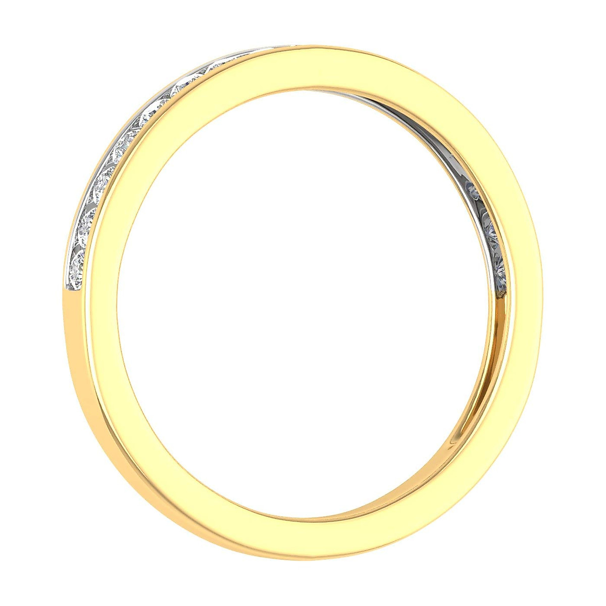 1/4 Carat Channel Set Diamond Anniversary Wedding Band in 10K Yellow Gold - IGI Cert (Ring Size 11)