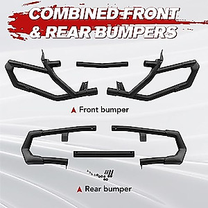 A & UTV PRO Front & Rear Bumper Kit for for Can Am Outlander G2 450 500 570 650 800 850 1000 MAX 2012-2022, Heavy Duty Combined Brushguard Bumper Protector Accessories, Replace OEM#715004837,715004920