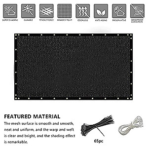 longdafei 6ft x 50ft Heavy Duty Privacy Screen Fence, Fencing Mesh Cover for Patio Pool Garden Backyard Mesh Screen, Black