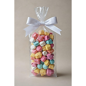 Fenton Gusseted Flat Bottom Cellophane BOPP Bags with Paper Insert, 50Pcs 3.5x2.25x12 Inches Cellophane Bags Gusseted, Transparent, 61PBGF