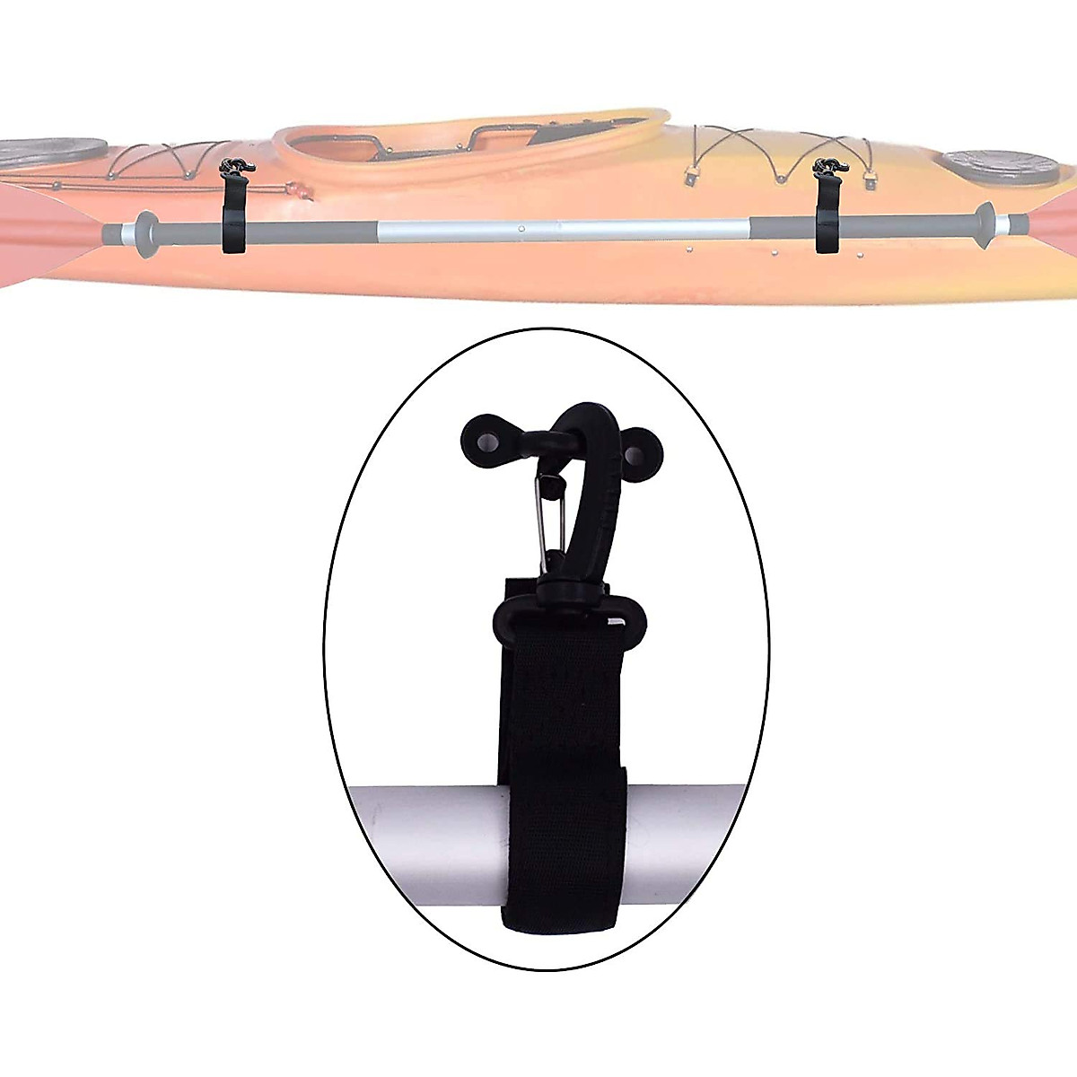 MOPHOEXII Kayak Paddle Holder,Kayak Paddle Clip,Kayak Paddle Storage Clip/Paddle Board Accessories, Inflatable Boat Paddle Storage, Set of 4 Paddle Clips