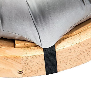 TESICA Rocking Chair Cushion with Ties Non Slip Adirondack Chair Cushion Patio Chair Cushions Rocking Chair Cushions High Back Chair Cushions for Garden Indoor Outdoor, Grey, 47x20in