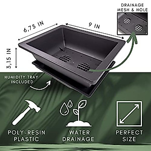 HäMO Bonsai Training Pots with Drainage Humidity Tray - Built in Mesh, 9 Inch Large Bonsai Tree Pot Planter, Set of 3 Bonsai Pots Set with Repotting Mat and 3 Mini Gardening Tools.