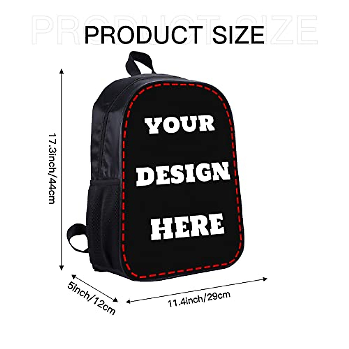 Custom Laptop Backpack, Custom Personalized Text Picture Backpack, Customize Travel Backpack for Men Women, Customize Learning Backpack for Boy Girl, 17In Casual Backpack