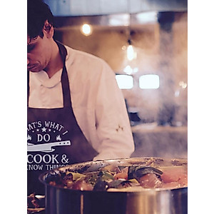 OzosKeiw Funny Aprons for Men - BBQ Gifts for Men Dad Father’s Day Husband Chef Kitchen Mens Aprons for Grilling Cooking Grill Birthday Christmas