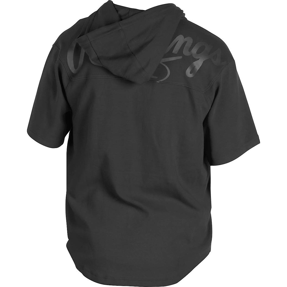 Rawlings Gold Collection Adult 1/4 Zip Short Sleeve Batting Practice Hooded Jacket, Black, Medium