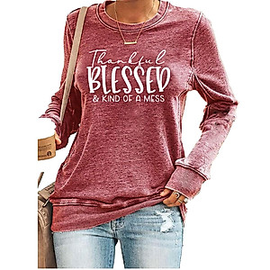 Thankful Blessed And Kind Of A Mess Shirt But Trusting God T Shirt Thankful Blessed And Kind Of A Mess Sweatshirt Thankful And Blessed Tshirt For Women Thankful And Blessed Shirt Plus Size Xl