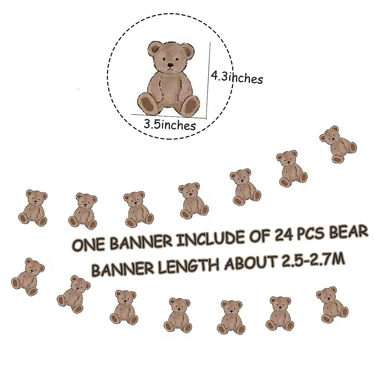 Cute Baby Bear Banner, Wall Decor Flag Photo Props Baby Shower Party Decor Wall Hangings for Bedroom, Nursery, Play Room, Dorm Room, Baby Shower Gender Reveal Party Supplies
