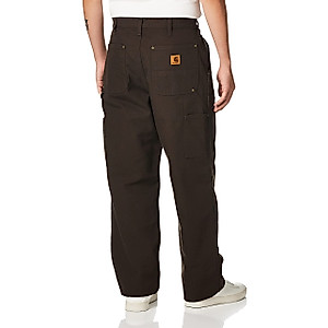 Carhartt Men's Loose Fit Washed Duck Double-Front Utility Work Pant, Dark Brown, 42W x 32L