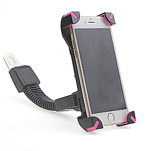 Motorcycle Electric Bicycle Cellphone GPS Mount Holder Compatible with 4.0-7.0inch smartphones iPhone Samsung (Pink)