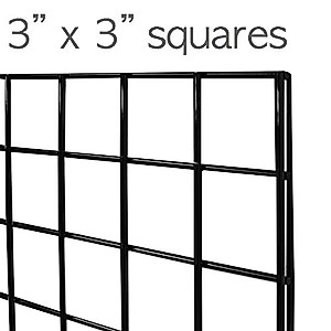 Only Hangers Gridwall Panel Display Fixture with Gondola Base - Black Grid Gondola Unit with Casters
