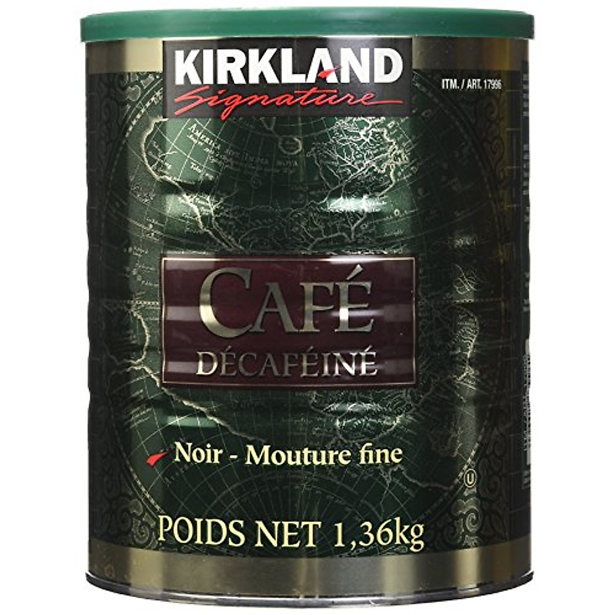 Kirkland Signature 100% Colombian Dark Roast Decaffeinated Ground Coffee - 1.36kg
