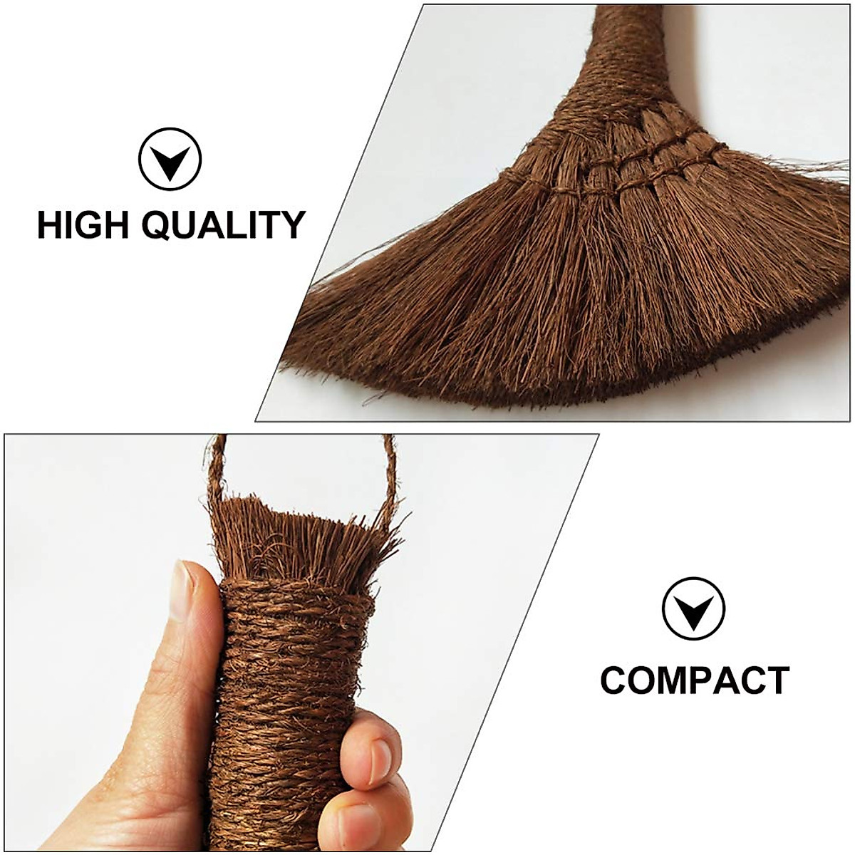 1pc Dust Broom Natural Broom Pet Hair Broom Carpet Broom Household Cleaning Tools Natural Whisk Sweeping Broom House Use Cleaning Broom Small Broom Mini Table Brown Silk Vintage