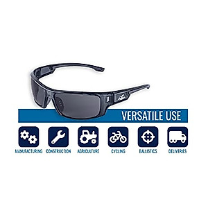 Bullhead Safety Eyewear Dorado Anti Fog Safety Glasses with Dual Lenses, ANSI Z87+, Anti-Scratch Coating and UV Light Protection, Dark Smoke Lenses, Crystal Black Frame