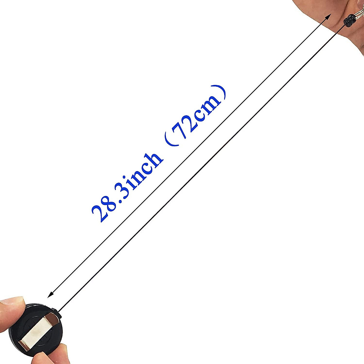 50 Pcs Retractable Badge Reel Clips Holder for Hanging ID Card Name Key Chain (Black)