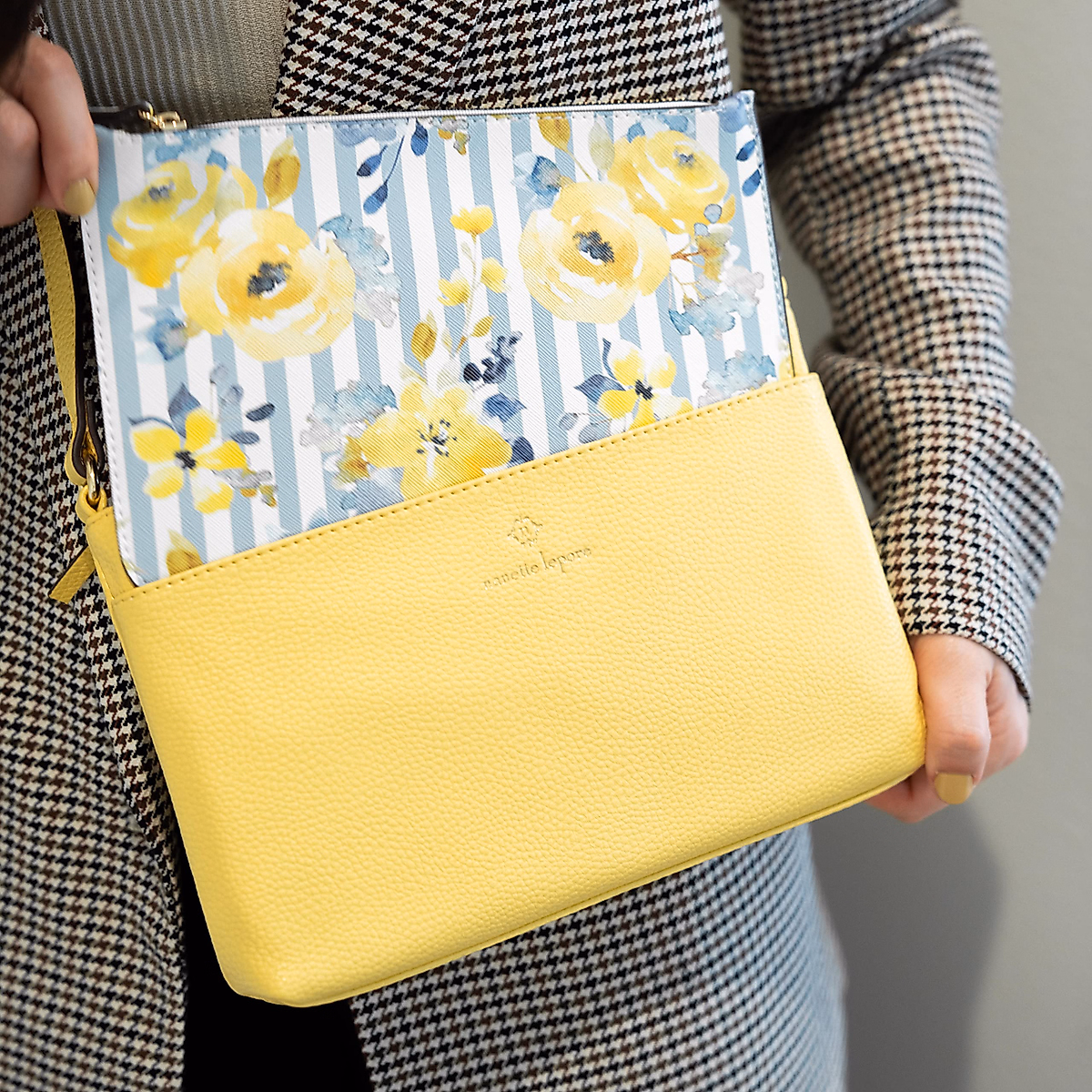 Nanette Lepore Mirabel Printed Crossbody Rose Stripe Floral One Size