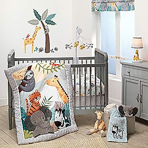 Bedtime Originals Mighty Jungle Fitted Crib Sheet, Multicolor (283006B) , 52x28 Inch (Pack of 1)