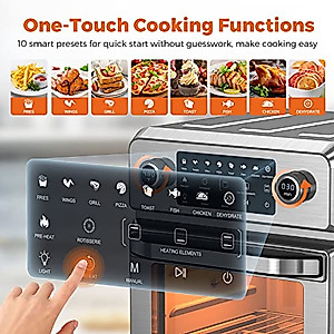 TINTALK Air Fryer Oven 16-Quart: 10-in-1 Airfryer Toaster Oven Combo - 1700W Large Airfryer Convection Oven Countertop Combo with Rotisserie | Dehydrator 1