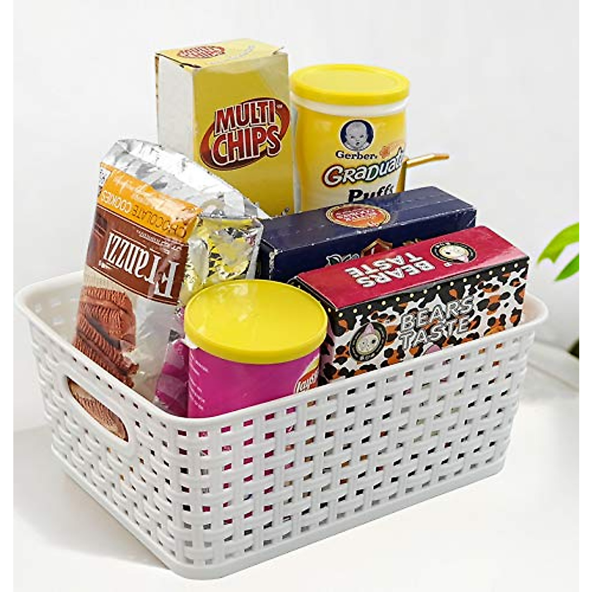 Ucake 6-Pack Plastic Basket, Open Storage Bin, F