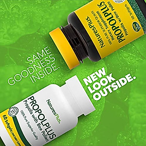 NaturesPlus Propolplus - 180 mg, 60 Softgels - Quality Bee Propolis Supplement with Bee Pollen - 60 Servings