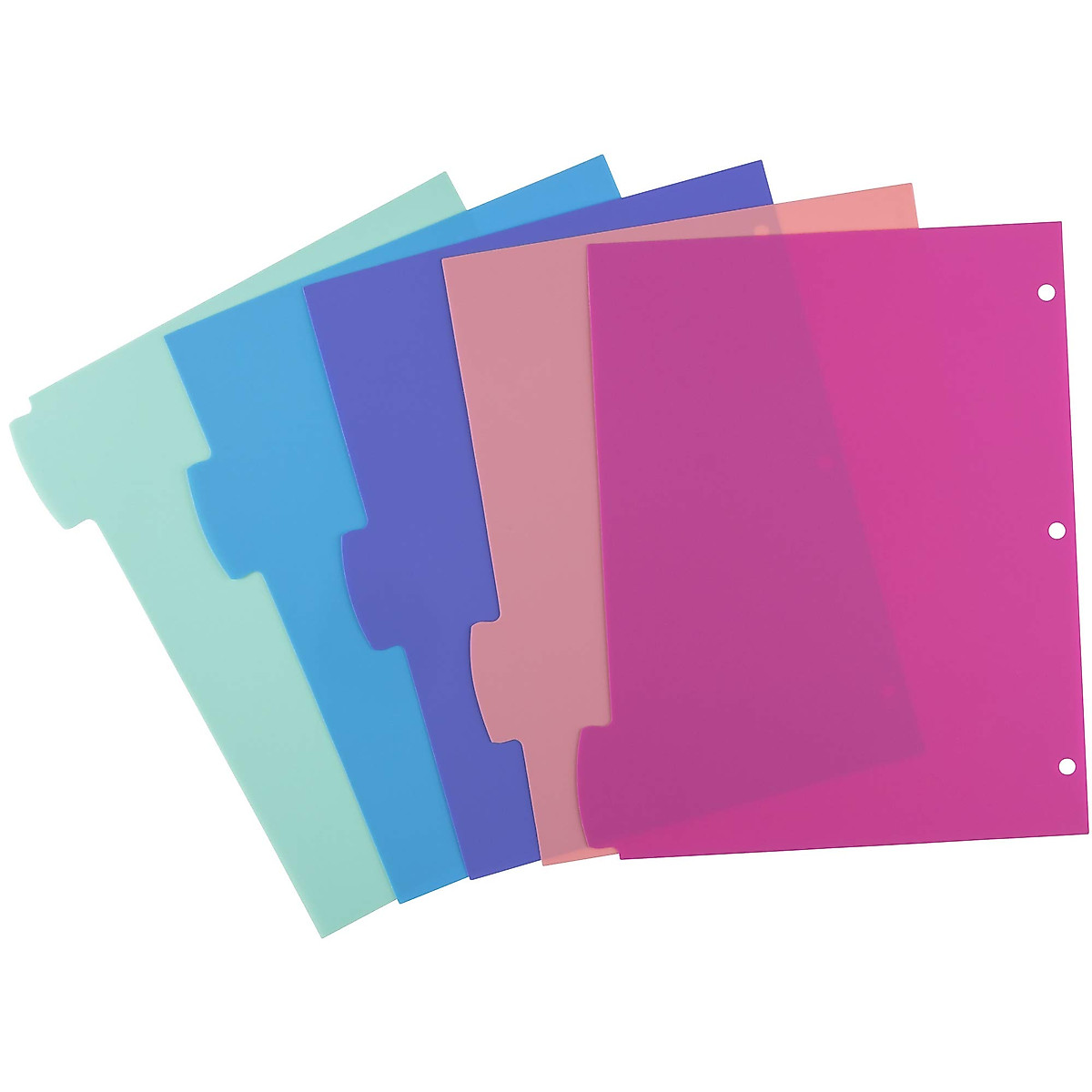 Avery Durable Plastic 5-Tab Write & Erase Big Tab Dividers for 3 Ring Binders, Pastel Brights (16270)