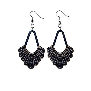RBG Ruth Bader Ginsburg Dissent Collar Earrings from Black Stained Maple Wood